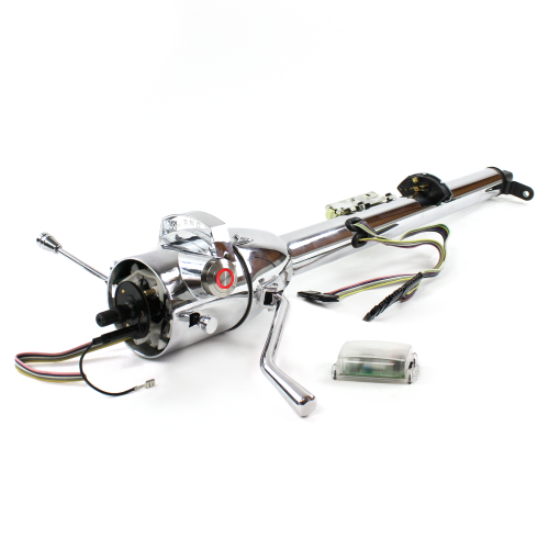 33" Red Push Button Start Chrome Steering Column Automatic with Gear ...
